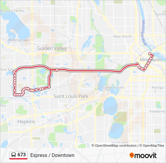 Ruta 673: horarios, paradas y mapas - Express / Downtown (Actualizado)