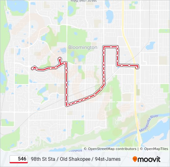 546 Route: Schedules, Stops & Maps - 98th St Sta / Old Shakopee / 94st ...