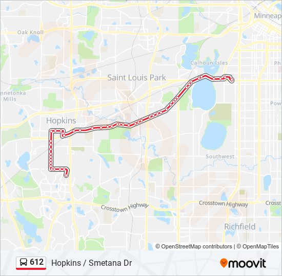 Ruta 612: horarios, paradas y mapas - Hopkins / Smetana Dr (Actualizado)