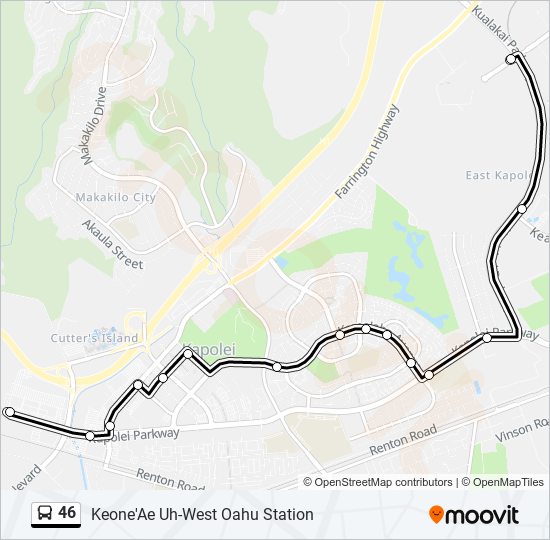 Ruta 46: horarios, paradas y mapas - Keone'Ae Uh-West Oahu Station ...