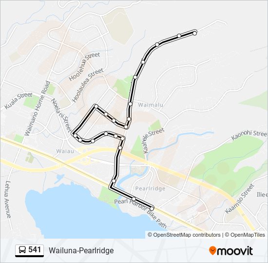 Ruta 541: horarios, paradas y mapas - Kalauao Pearlridge Station ...