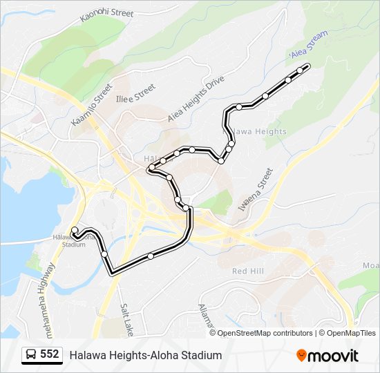 552 Route: Schedules, Stops & Maps - Halawa Heights (Updated)