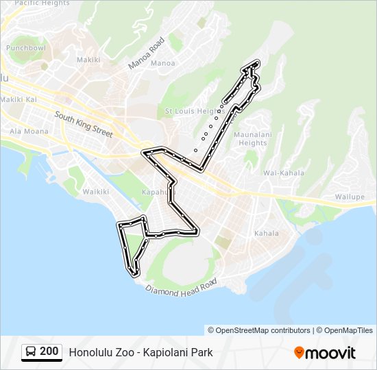 200 Route: Schedules, Stops & Maps - Honolulu Zoo - Kapiolani Park ...
