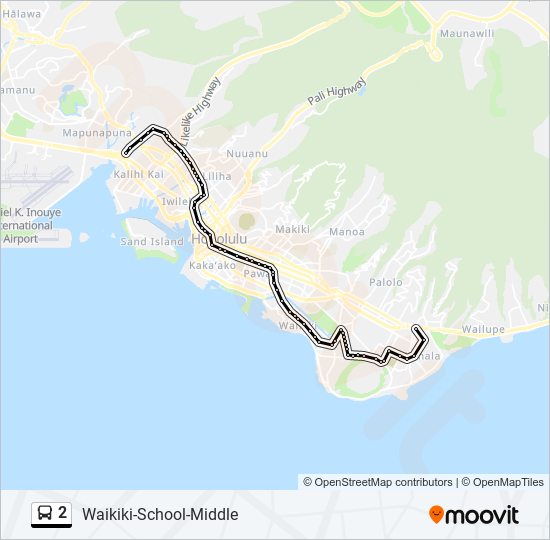 2 Route: Schedules, Stops & Maps - Waikiki - Kahala Mall (Updated)