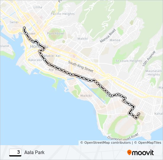 3 Route: Schedules, Stops & Maps - Aala Park (Updated)