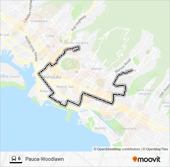6 Route: Schedules, Stops & Maps - Woodlawn Drive Via East-West Road ...