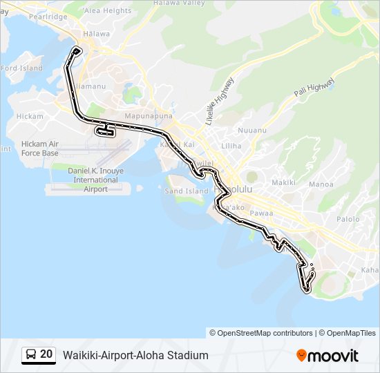 20 Route: Schedules, Stops & Maps - Waikiki Beach & Hotels (Updated)