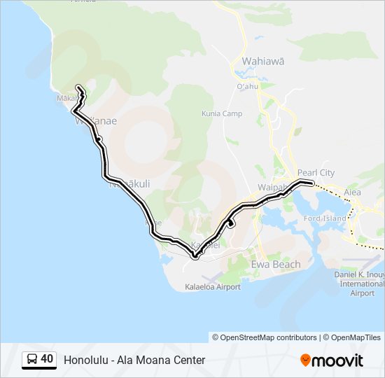 40 Route: Schedules, Stops & Maps - Honolulu - Ala Moana Center (Updated)