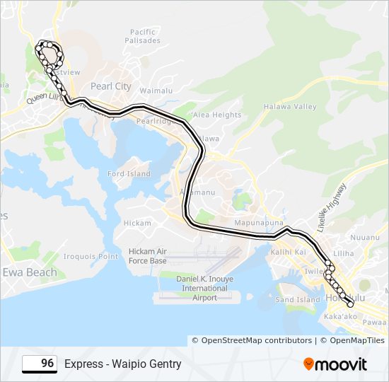 96 Route: Schedules, Stops & Maps - Express - Waipio Gentry (Updated)