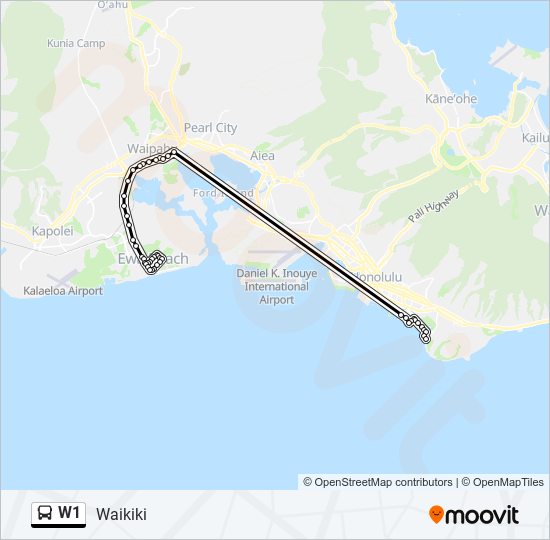 w1 Route: Schedules, Stops & Maps - Waikiki (Updated)