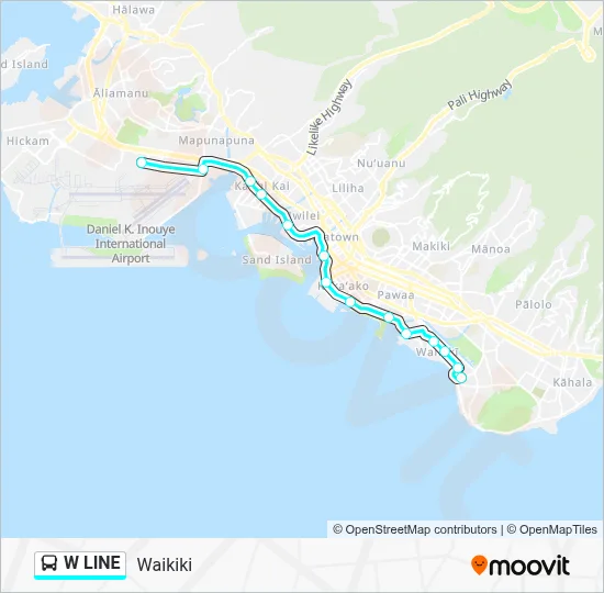 W LINE Route: Schedules, Stops & Maps - Waikiki (Updated)