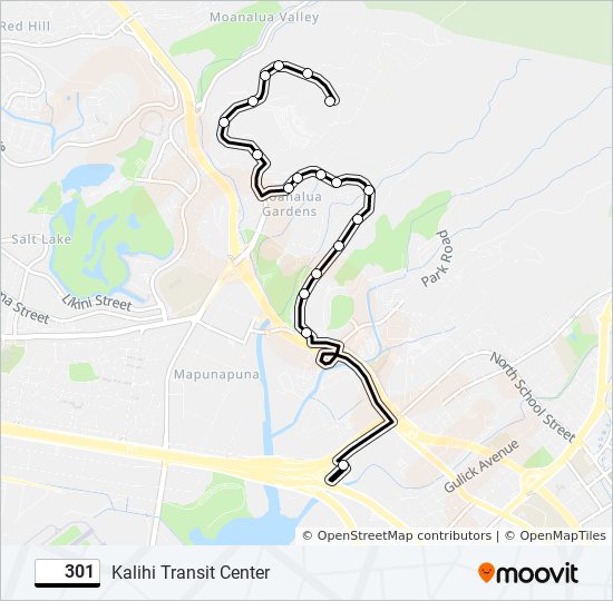 301 Route: Schedules, Stops & Maps - Kalihi Transit Center (Updated)