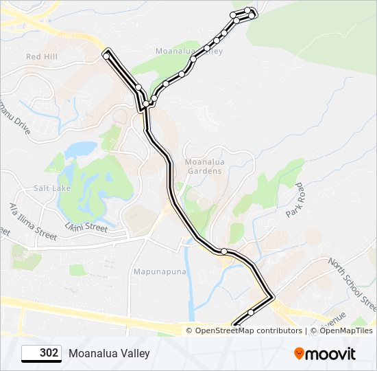 302 Route: Schedules, Stops & Maps - Moanalua Valley (Updated)