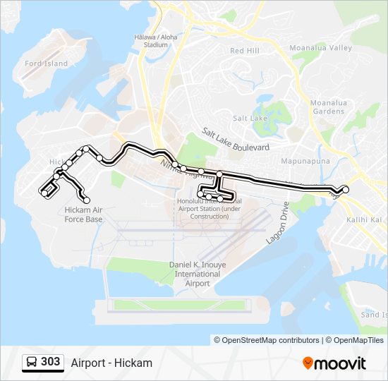 303 Route: Schedules, Stops & Maps - Airport - Hickam (Updated)