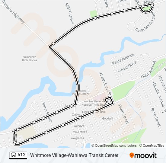 512 Route: Schedules, Stops & Maps - Whitmore - Wahiawa Transit Center ...