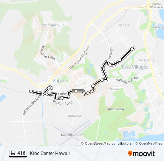 416 Route: Schedules, Stops & Maps - Kroc Center Hawaii (Updated)