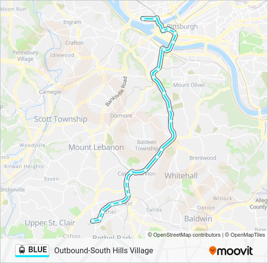 BLUE Route: Schedules, Stops & Maps - Outbound-South Hills Village ...