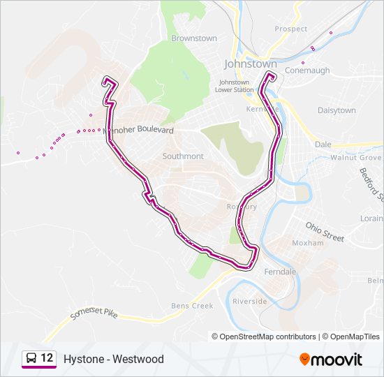 12 Route: Schedules, Stops & Maps - Rt12-Hystone/Westwood (Updated)