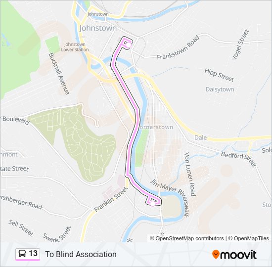 Ruta 13: horarios, paradas y mapas - Rt 13b-Blind Association (Actualizado)