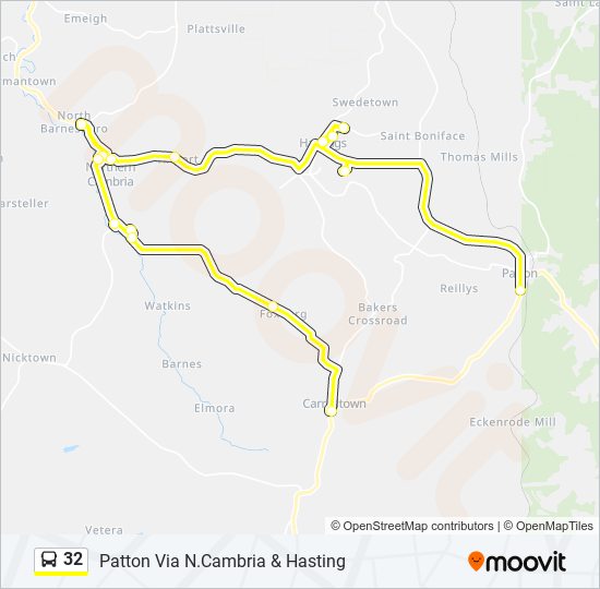 32 Route: Schedules, Stops & Maps - Patton Via N.Cambria & Hasting ...