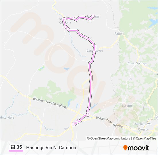 Ruta 35: horarios, paradas y mapas - Hastings Via N. Cambria (Actualizado)