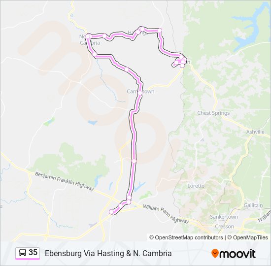Ruta 35: horarios, paradas y mapas - Ebensburg Via Hasting & N. Cambria ...