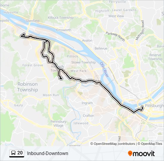 20 Route: Schedules, Stops & Maps - Inbound-Downtown (Updated)