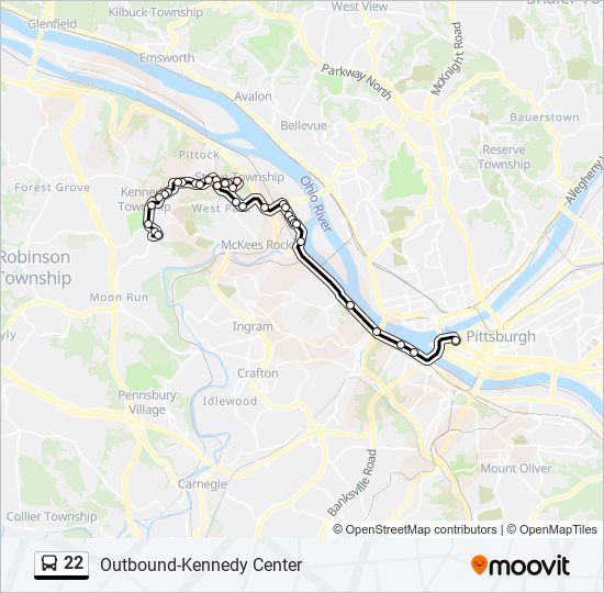 22 Route: Schedules, Stops & Maps - Outbound-Kennedy Center (Updated)