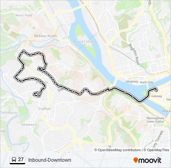 27 Route: Schedules, Stops & Maps - Inbound-Downtown (Updated)