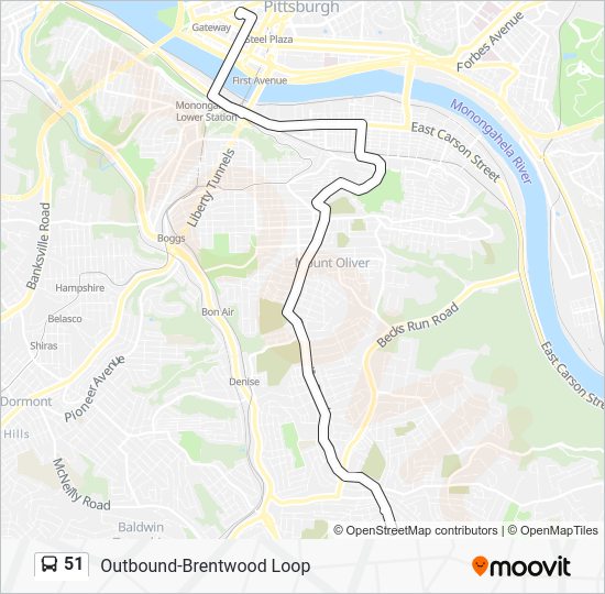 51 Route: Schedules, Stops & Maps - Outbound-Brentwood Loop (Updated)