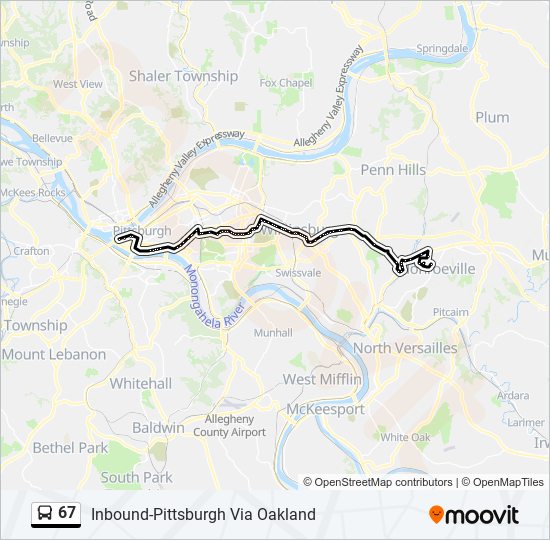 67 Route: Schedules, Stops & Maps - Inbound-Pittsburgh Via Oakland ...