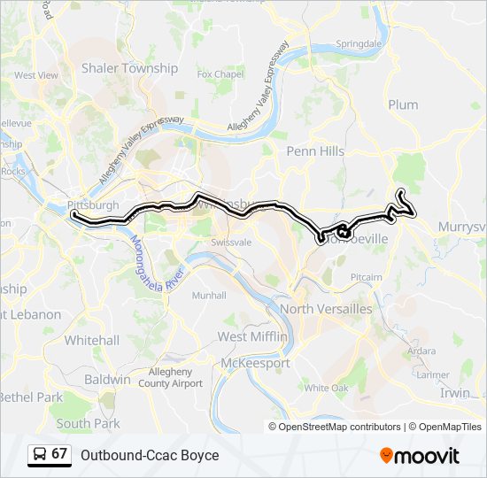 67 Route: Schedules, Stops & Maps - Outbound-Ccac Boyce (Updated)