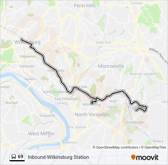 69 Route: Schedules, Stops & Maps - Inbound-Wilkinsburg Station (Updated)