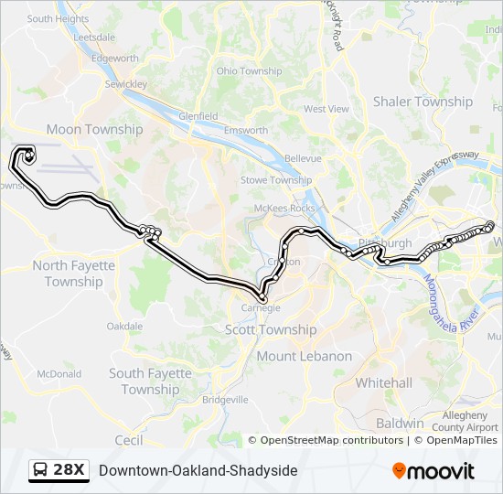 28x Route: Schedules, Stops & Maps - Pittsburgh International Airport ...