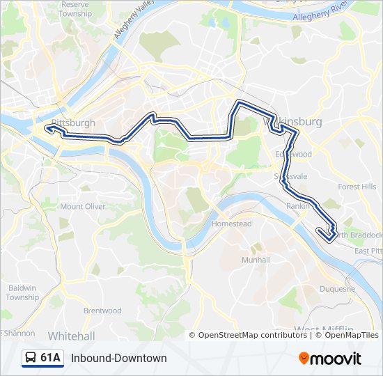 61a Route: Schedules, Stops & Maps - Inbound-Downtown (Updated)