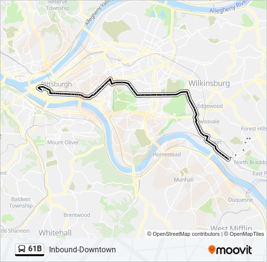 61b Route: Schedules, Stops & Maps - Inbound-Downtown (Updated)