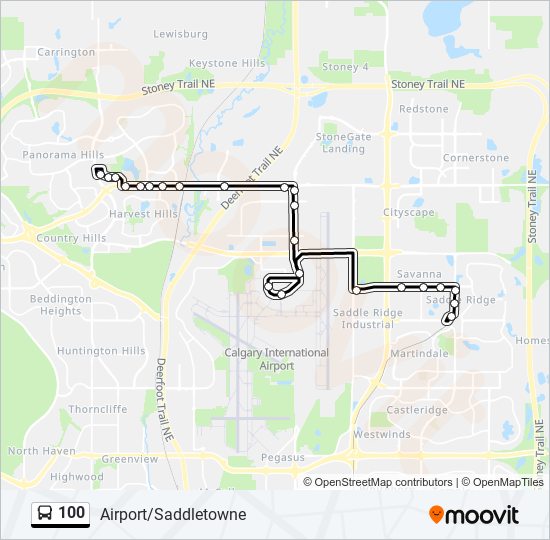 100 Route: Schedules, Stops & Maps - Airport/Saddletowne (Updated)