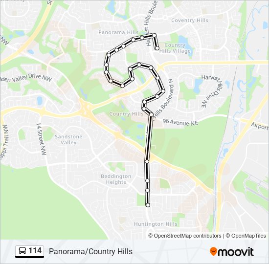 114 Route: Schedules, Stops & Maps - Panorama/Country Hills (Updated)