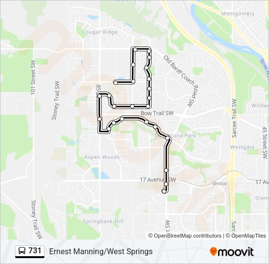 731 Route: Schedules, Stops & Maps - Ernest Manning/West Springs (Updated)