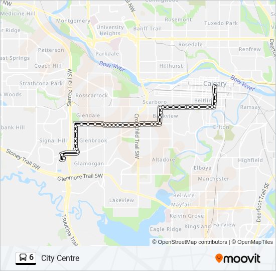 6 Route: Schedules, Stops & Maps - City Centre (Updated)