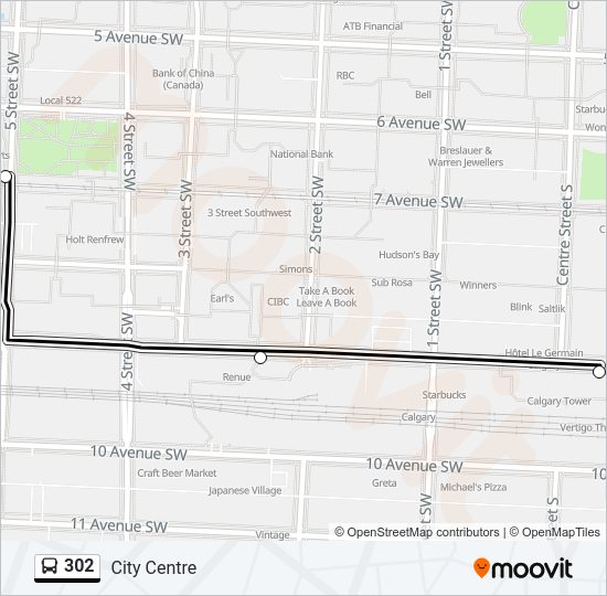 302 Route: Schedules, Stops & Maps - City Centre (Updated)