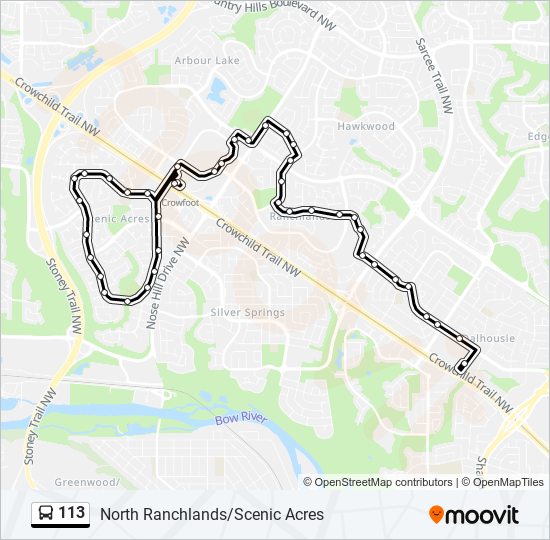 113 Route: Schedules, Stops & Maps - Crowfoot Station/Scenic Acres ...