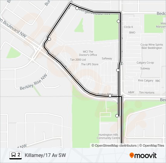 2 Route: Schedules, Stops & Maps - Mount Pleasant (Updated)