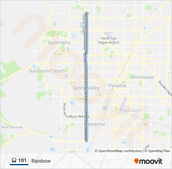 101 Route: Schedules, Stops & Maps - 101 Rainbow Southbound (Updated)