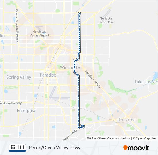 Ruta 111: horarios, paradas y mapas - 111a Pecos Northbound (Actualizado)