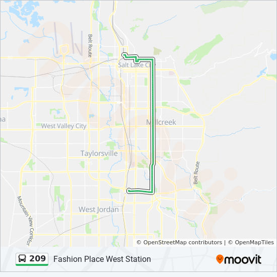 209 Route: Schedules, Stops & Maps - North Temple Station (Updated)
