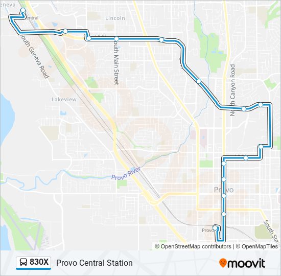Ruta 830x: horarios, paradas y mapas - Provo Central Station (Actualizado)