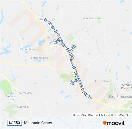 Ruta 102: horarios, paradas y mapas - Mountain Center (Actualizado)