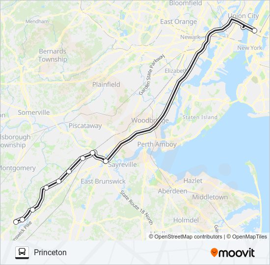 Ruta suburban transit: horarios, paradas y mapas - Princeton (Actualizado)