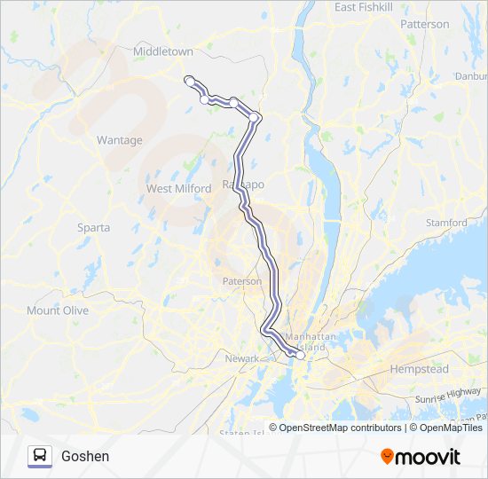 Ruta shortline hudson: horarios, paradas y mapas - Goshen (Actualizado)